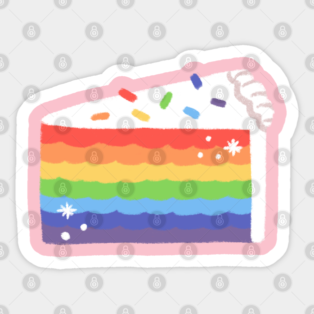 Rainbow Cake - Rainbow - Sticker | TeePublic